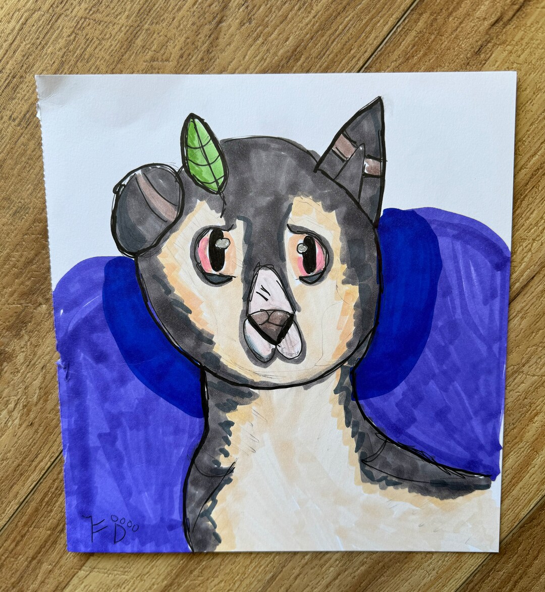 Cat Drawing - Grayish, Tanish Cat - Etsy