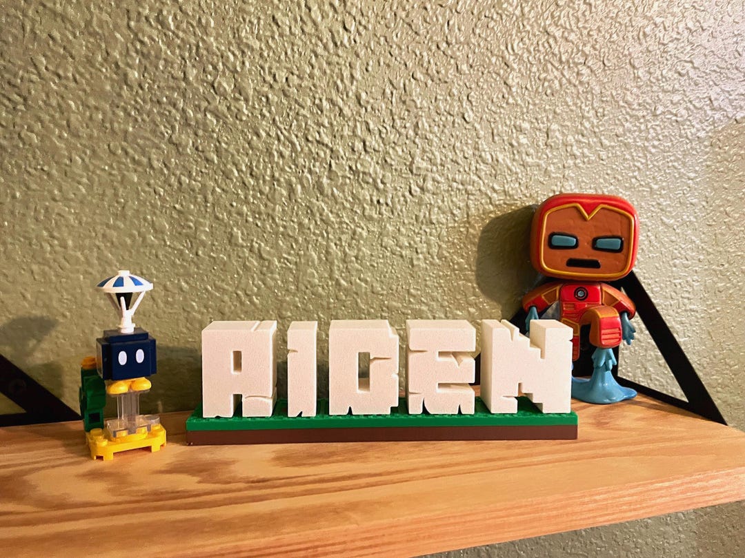 Pixel-style Custom 3D Nameplate | Personalized Gamer Tag Sign for Kids ...