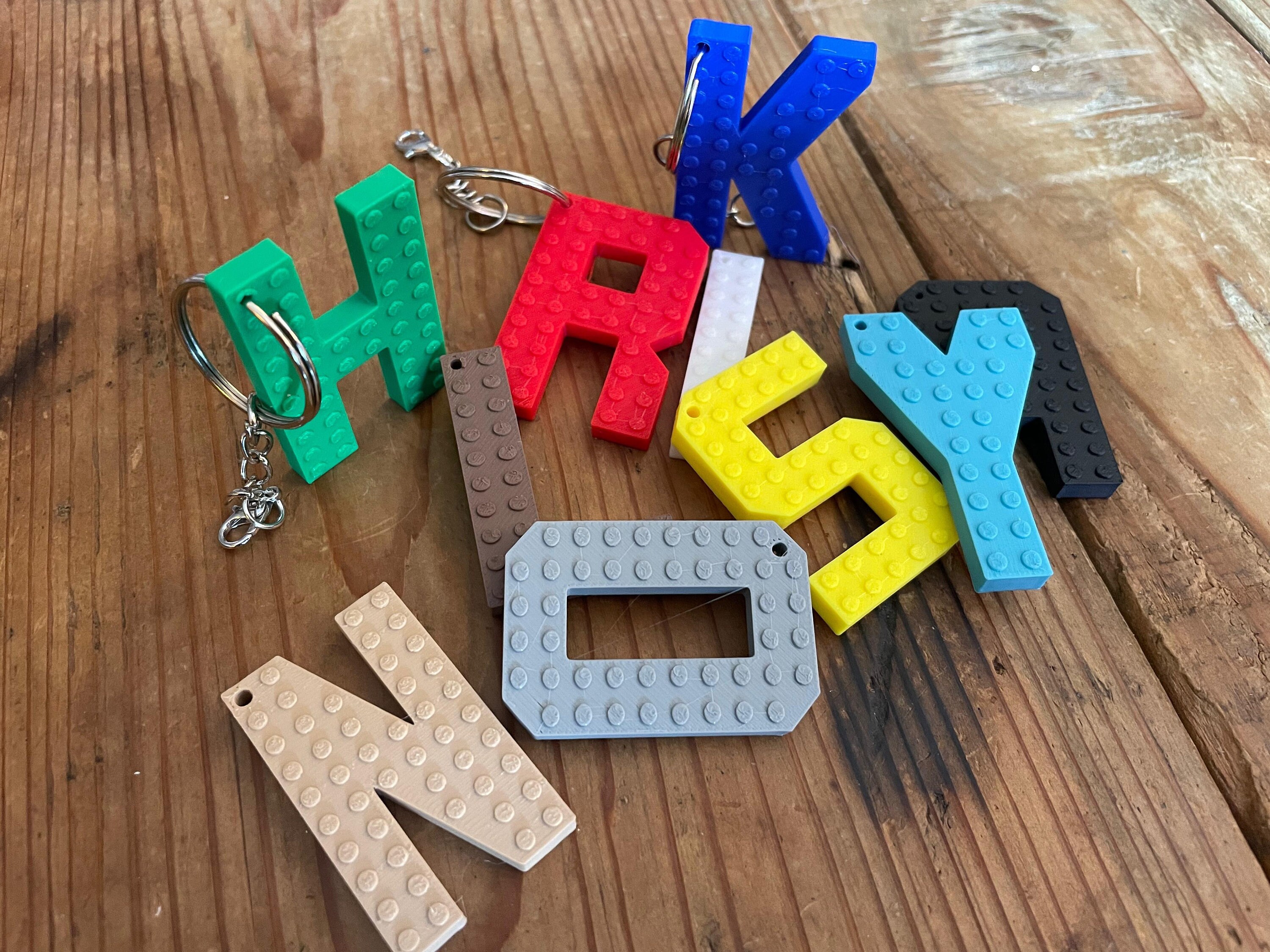 Customizable Building Block Letter Keychains Back to School Small Brick ...