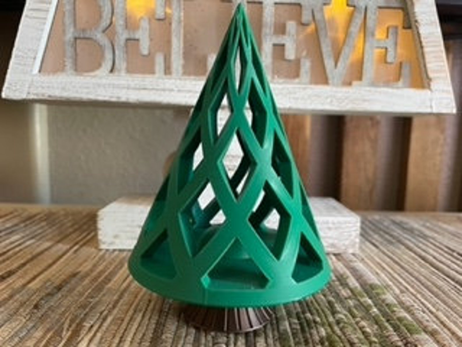 Set of 5 Enchanted Forest Christmas Trees Whimsical Tabletop Decor ...