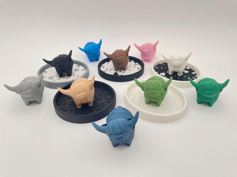 3D Printed Highland Cow Ring Holder – Floral Dish, Jewelry Organizer - Etsy