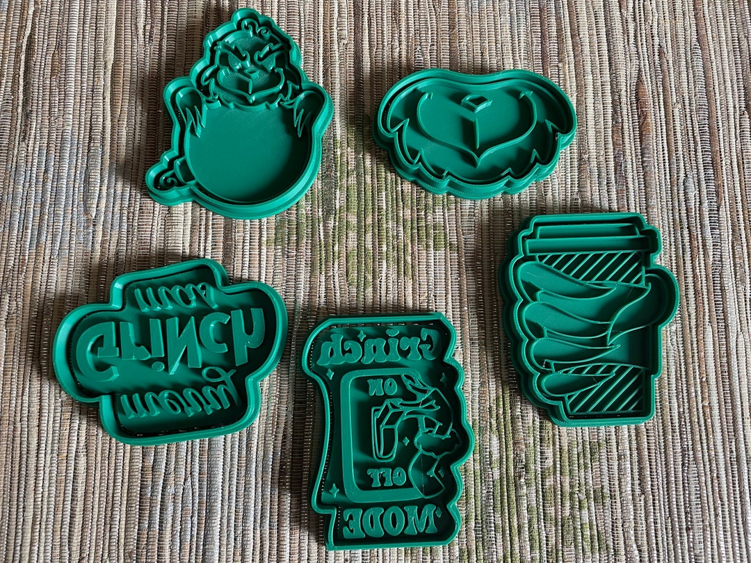 Grinch-inspired Cookie Cutter Set Festive Holiday Baking Molds ...