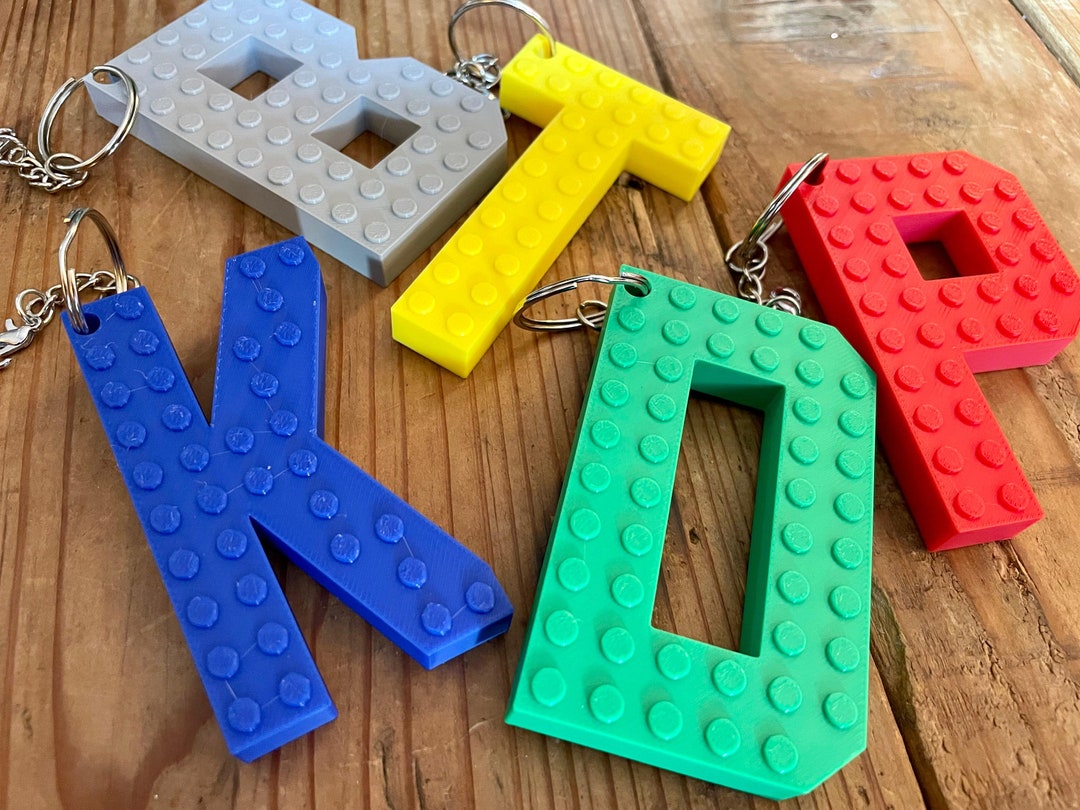 Personalized Building Block Letter Keychains | Back to School ...