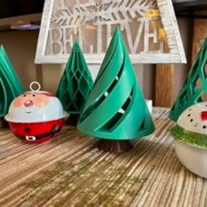 Set of 5 Enchanted Forest Christmas Trees Whimsical Tabletop Decor ...