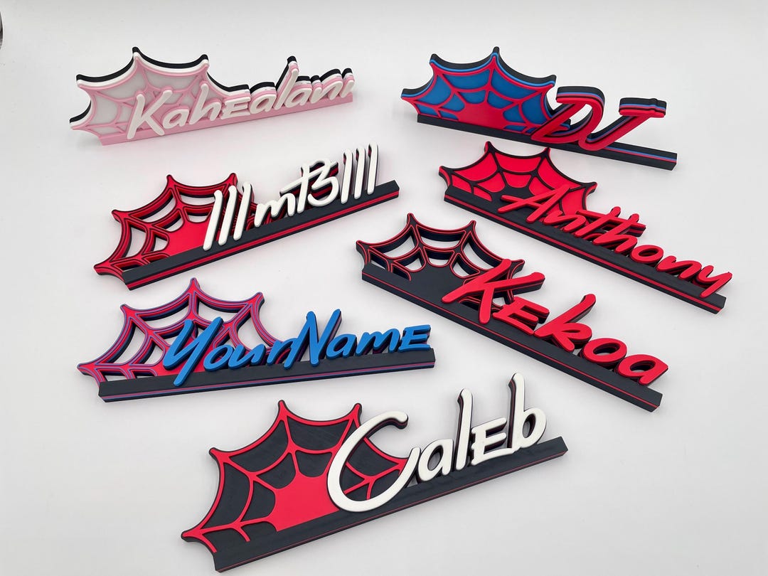 Custom Superhero Name Plate | Personalized Desk or Shelf Decor | Spider ...