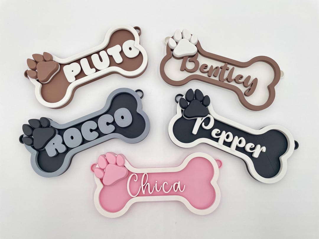 Custom Dog Crate Sign | 3D Printed Bone, Puppy Tag - Etsy
