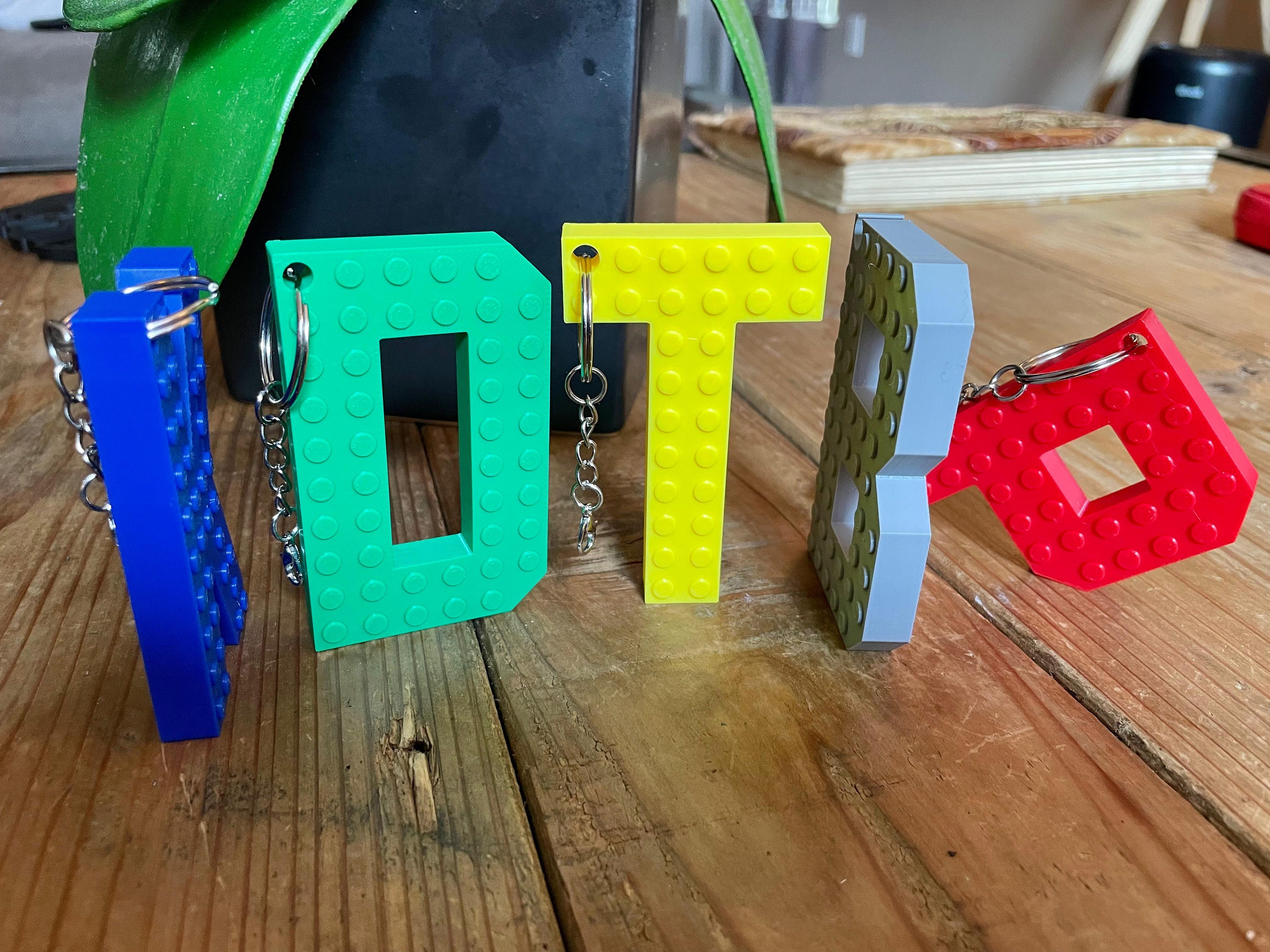 Personalized Building Block Letter Keychains Back to School Keychain ...