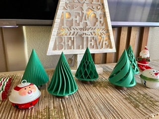 Set of 5 Enchanted Forest Christmas Trees Whimsical Tabletop Decor ...