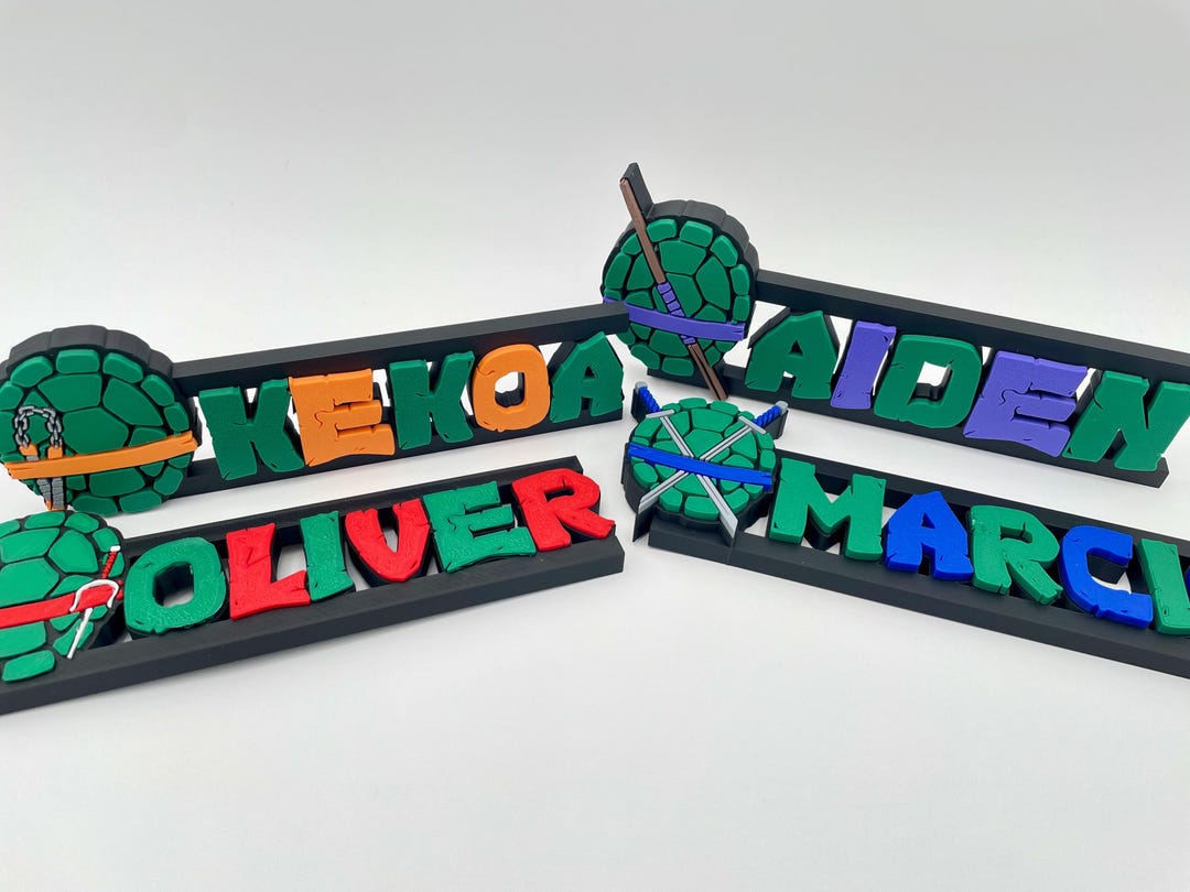 Custom Turtle Name Plate | 3D Printed Personalized Room Decor - Etsy Canada