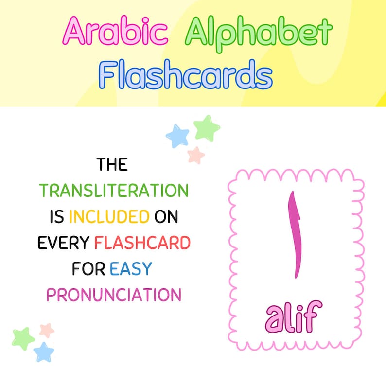 Digital Arabic Alphabet Flashcards - Etsy