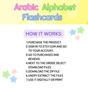 Digital Arabic Alphabet Flashcards - Etsy