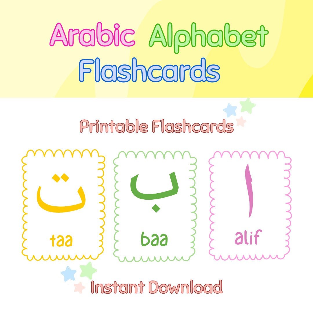Digital Arabic Alphabet Flashcards - Etsy