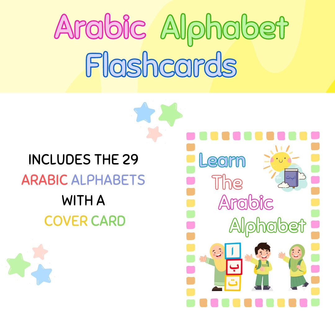 Digital Arabic Alphabet Flashcards - Etsy