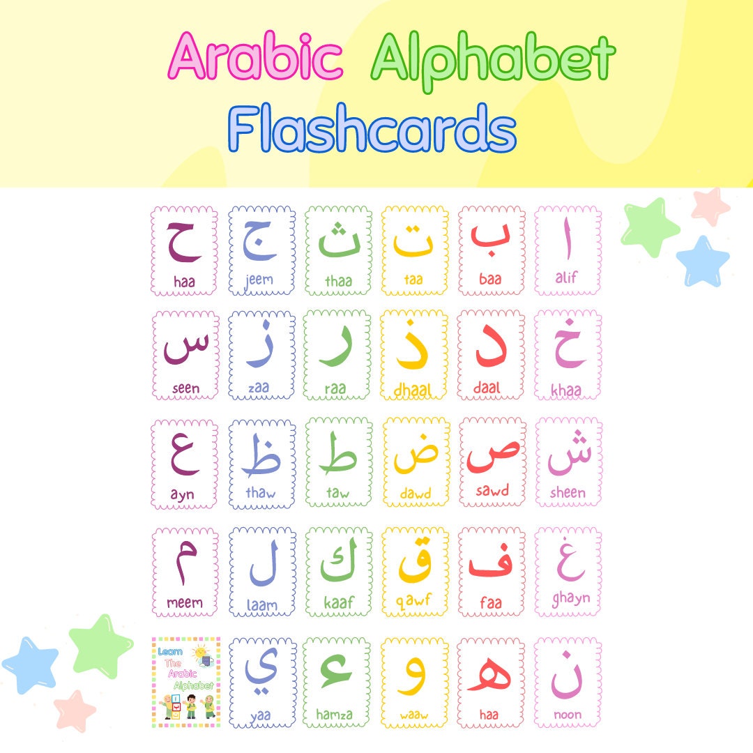 Digital Arabic Alphabet Flashcards - Etsy