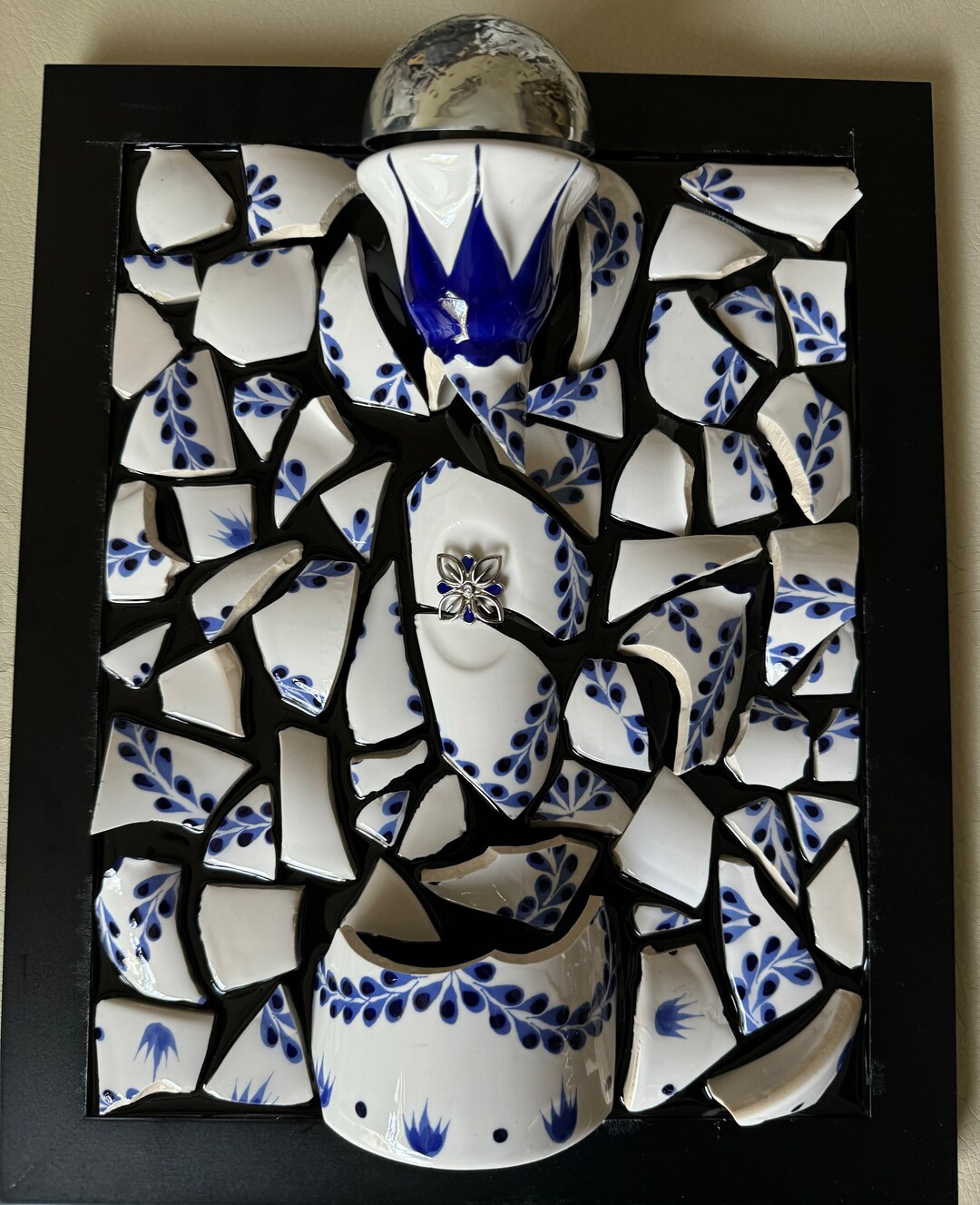 Handmade clase AZUL REPOSADO Broken Bottle Art - Etsy