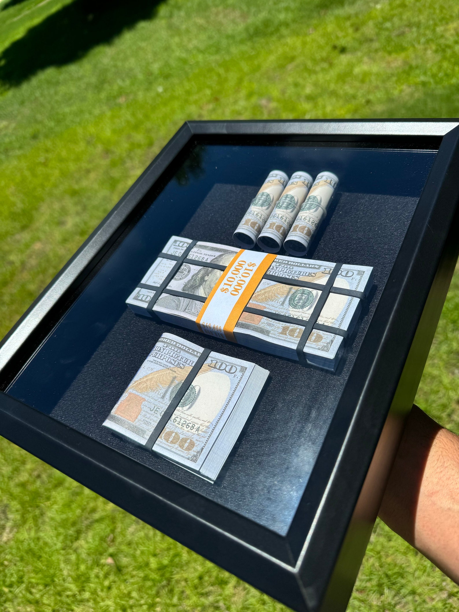 Handmade Money Art, 3D Luxury Cash Frame, Business Office Decor, Unique ...