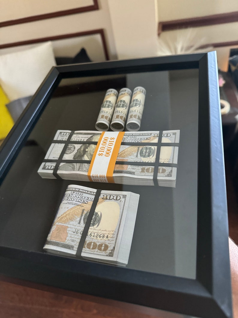 Handmade Money Art, 3D Luxury Cash Frame, Business Office Decor, Unique ...