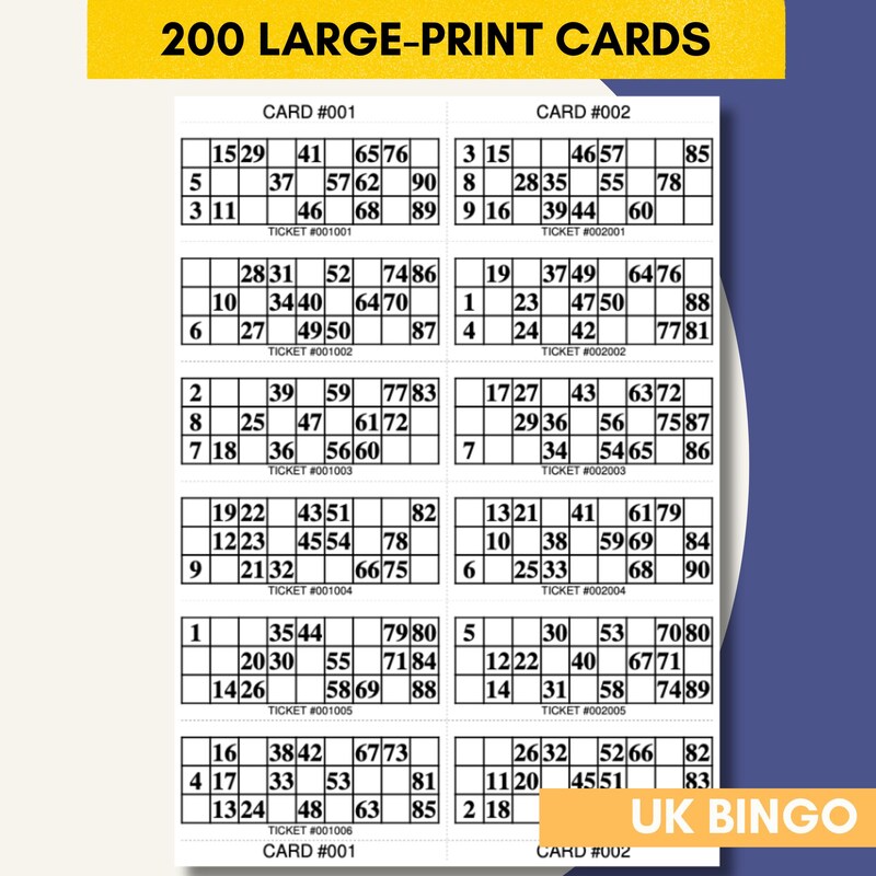 Tambola Tickets Pdf Printable - Etsy