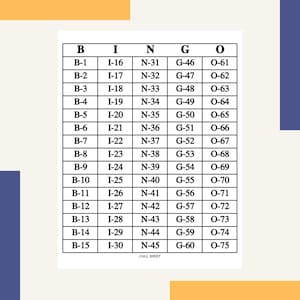 Jumbo Bingo Cards! 100 Large Print 1-75 Bingo Cards, 1 per Page ...