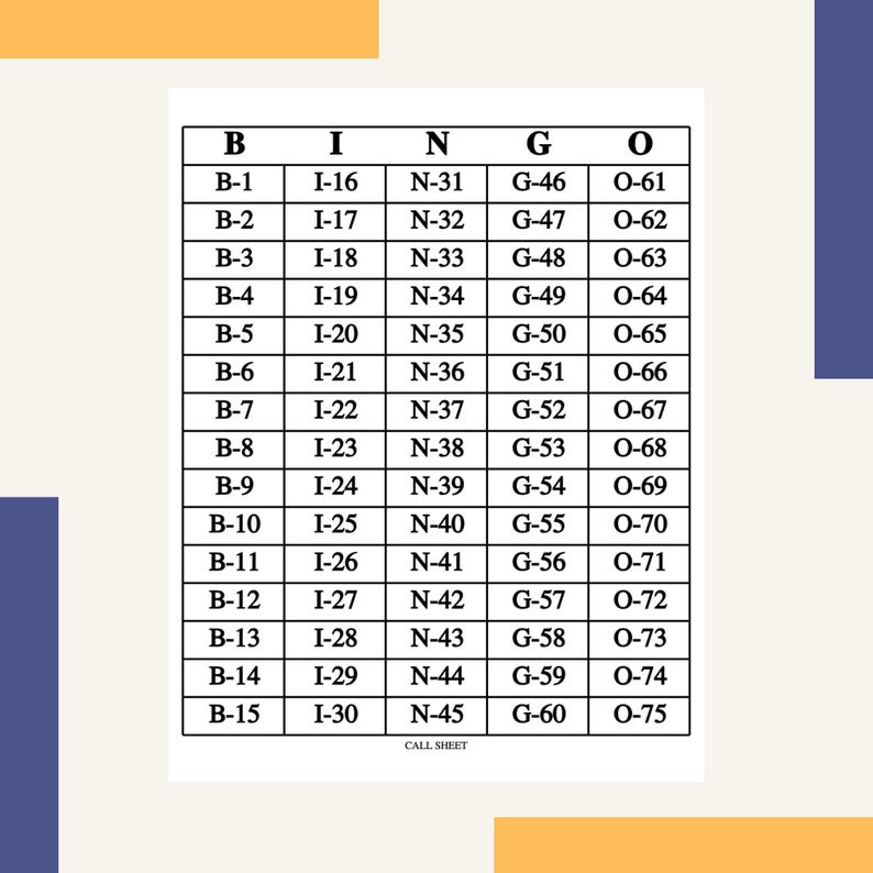 Jumbo Bingo Cards! 100 Large Print 1-75 Bingo Cards, 1 per Page ...