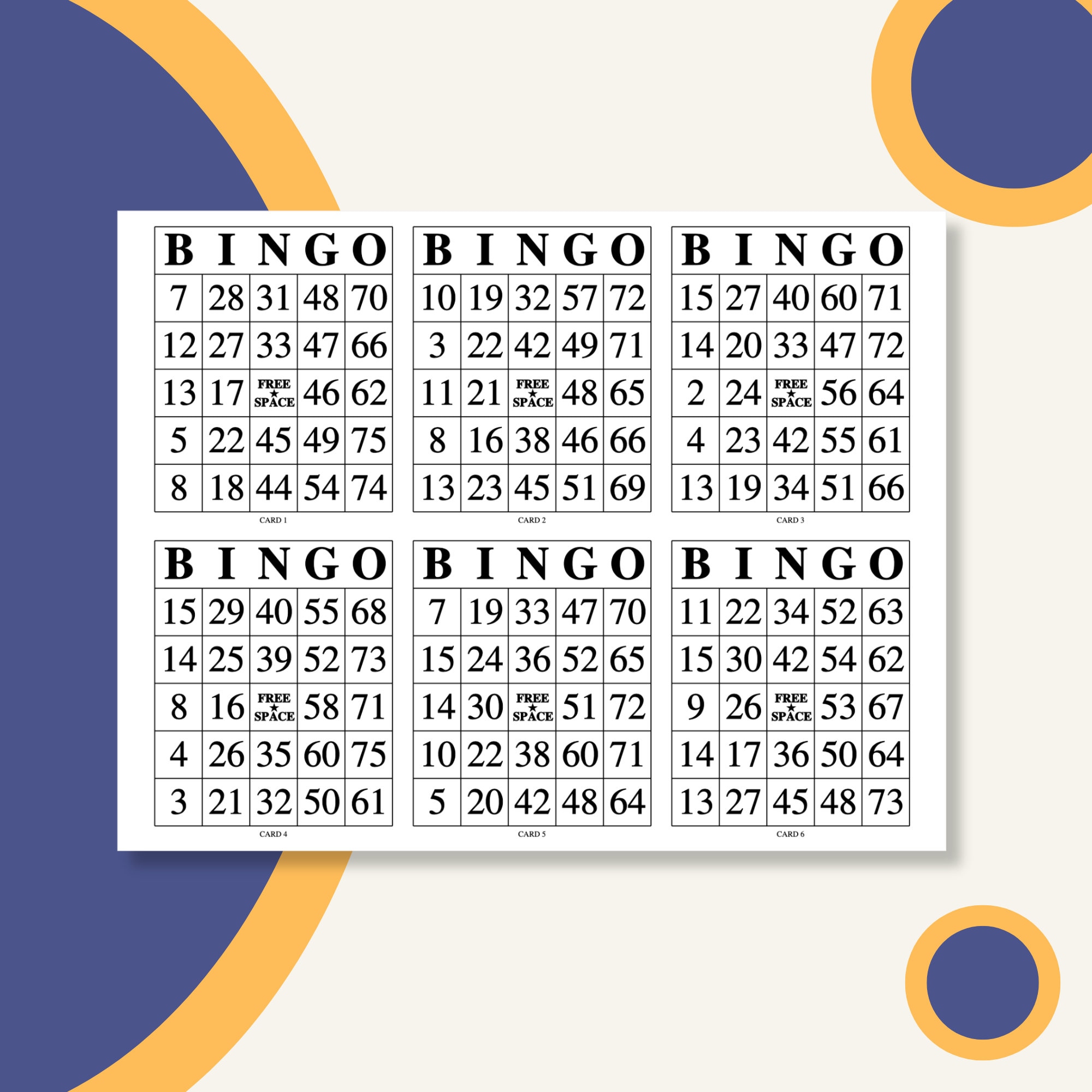 Jumbo Large Print 150 Bingo Cards | 1 per Page + Bonus Compact Sizes ...