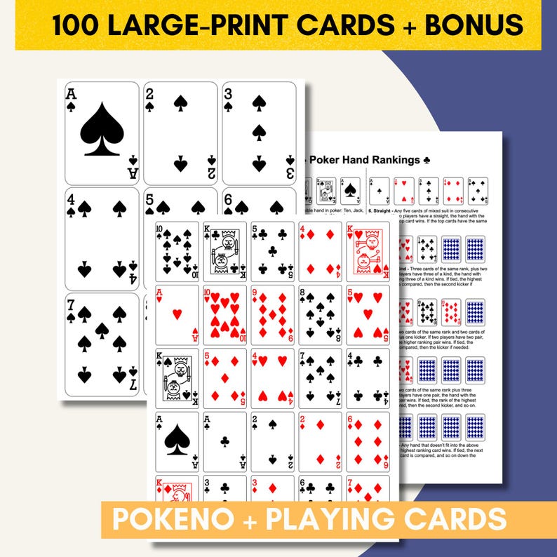 ¡Cartas Jumbo de Pokeno! 100 tableros de póker bingo/póker keno con ...