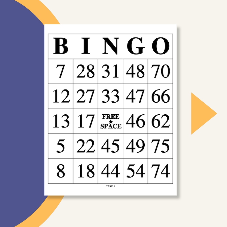 Jumbo Large Print 600 Bingo Cards | 1 per Page + Bonus Compact Sizes ...