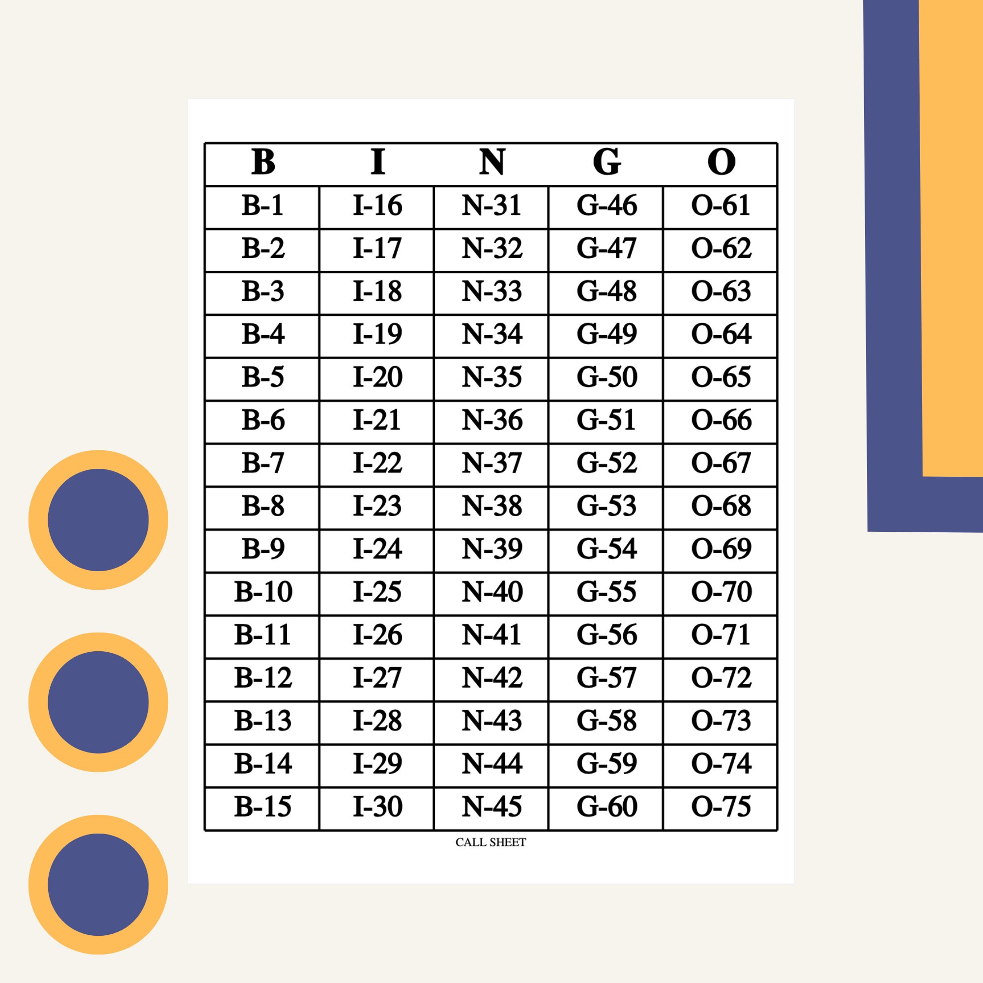 Jumbo Bingo Cards! 100 Large Print 1-75 Bingo Cards, 1 per Page ...