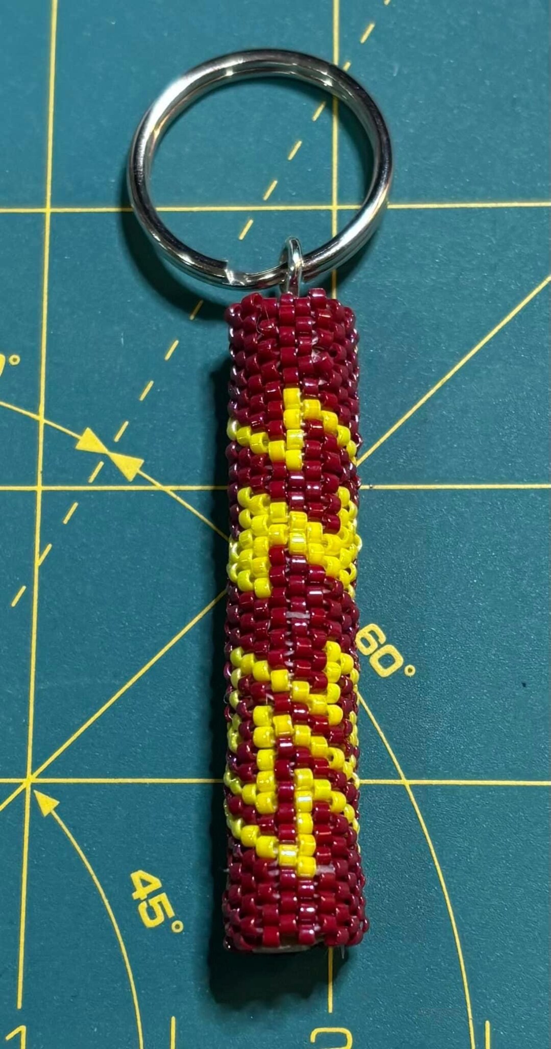 Peyote Stitch Beaded Keychain - Etsy