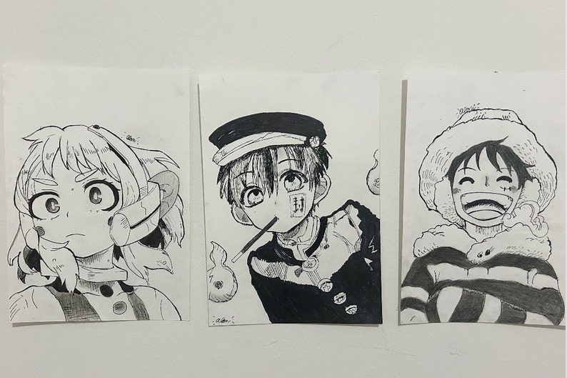 Custom Ink Anime Art Ink & Charcoal Custom Anime Art Anime/manga ...