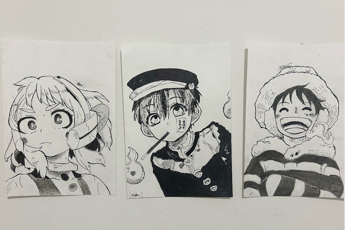 Custom Ink Anime Art Ink & Charcoal Custom Anime Art Anime/manga ...