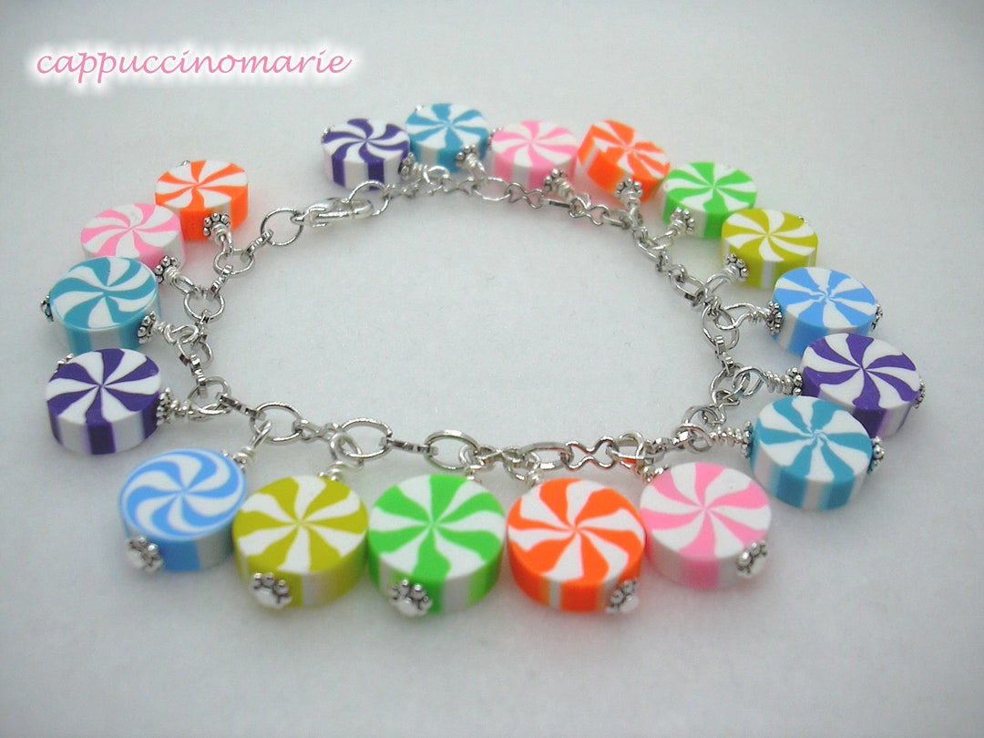 Swirly Candy Charm Bracelet - Kidcore Candycore Weirdcore Jewelry ...