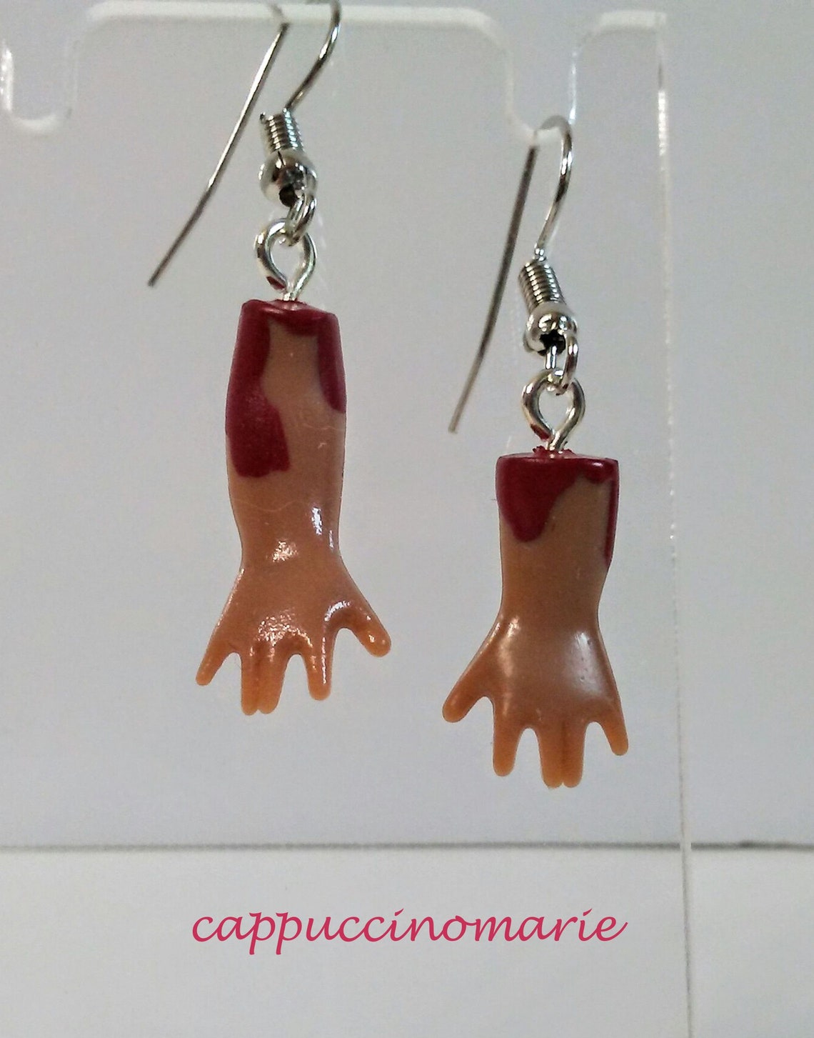 Unique Bloody Stump, Severed Hands Horror Dangle Earrings 'true Crime ...