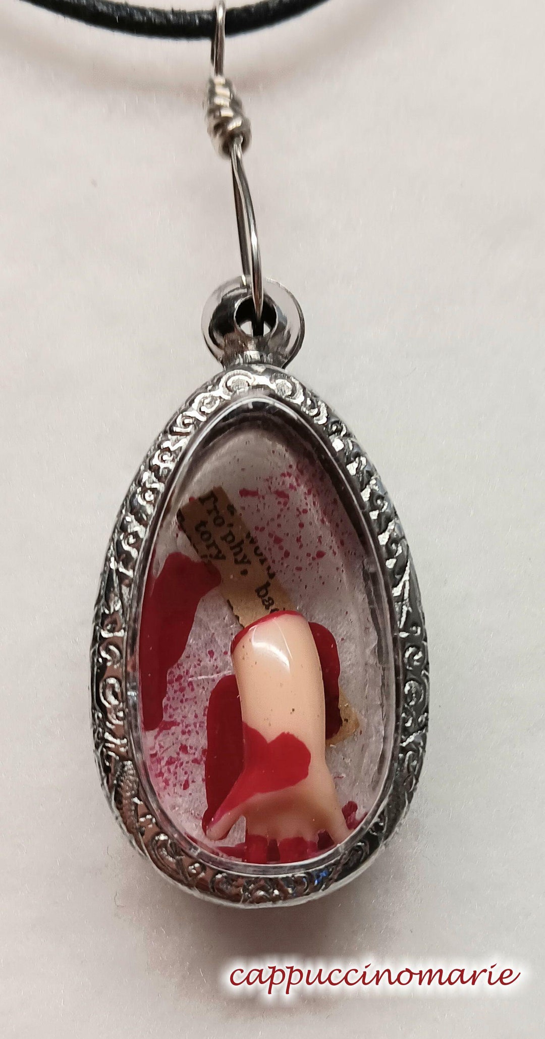 BLOODY ARM 'true Crime' Assemblage Locket Black Cord Choker-trophy ...