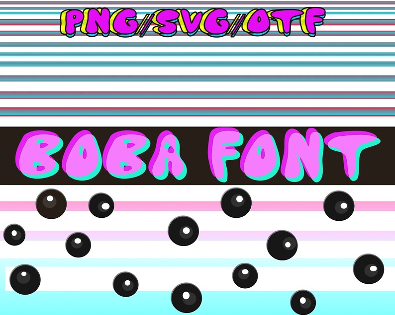 Boba Font - Png Svg Otf Handwritten Script Fun Happy Minimal Modern ...