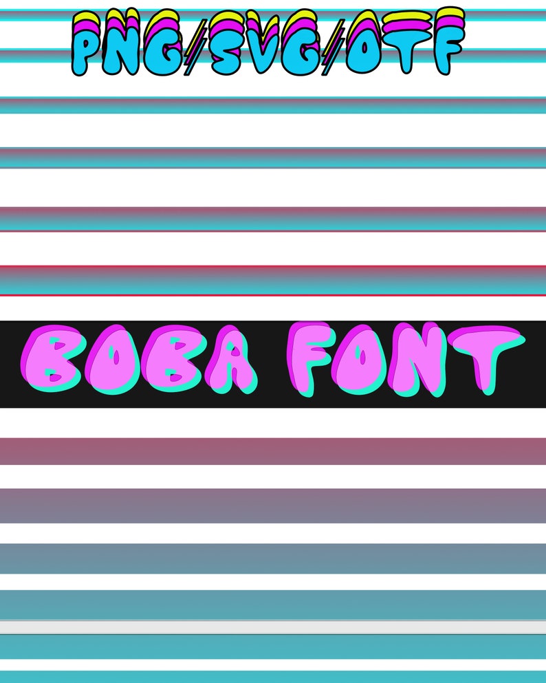 Boba Font - Png Svg Otf Handwritten Script Fun Happy Minimal Modern ...