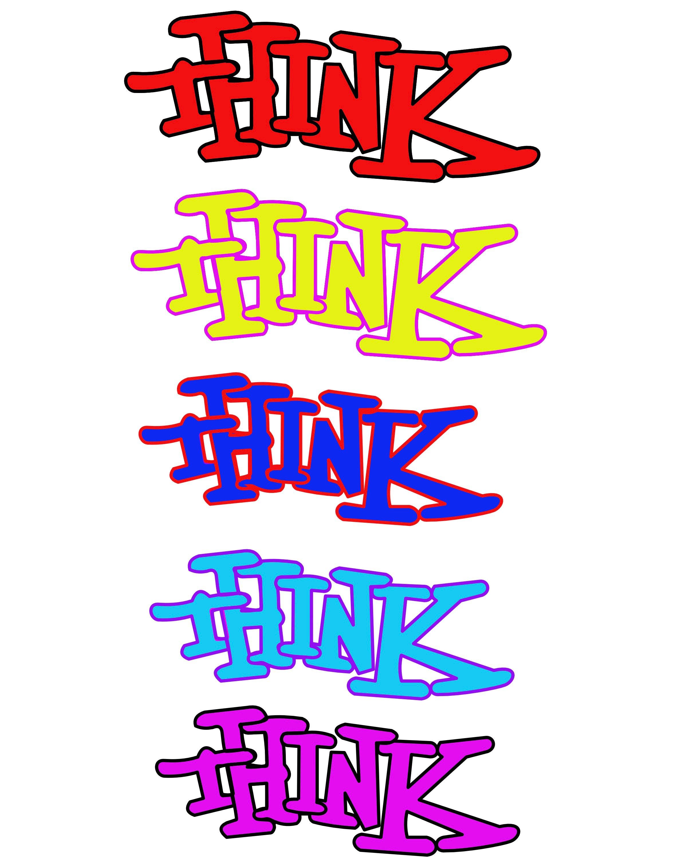 THINK Logo 90s Retro 1990s Vintage Old School Gen X Skateboarding Skate ...