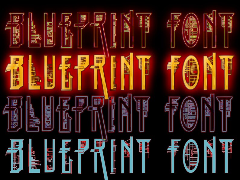 Blueprint Font- Otf Files With High Quality PNG SVG Popular Retro ...