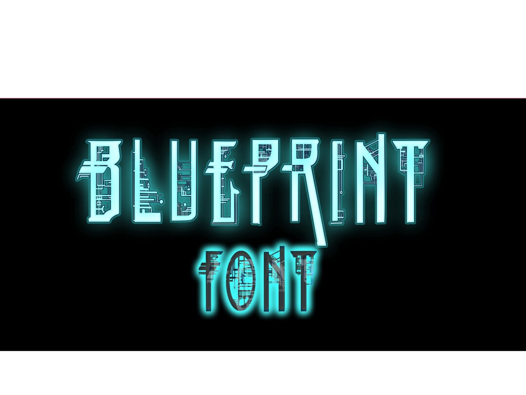 Blueprint Font- Otf Files With High Quality PNG SVG Popular Retro ...