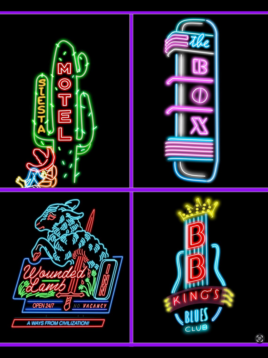 Large Realistic Neon Signs - Svg/png Nostalgic Americana Roadside ...