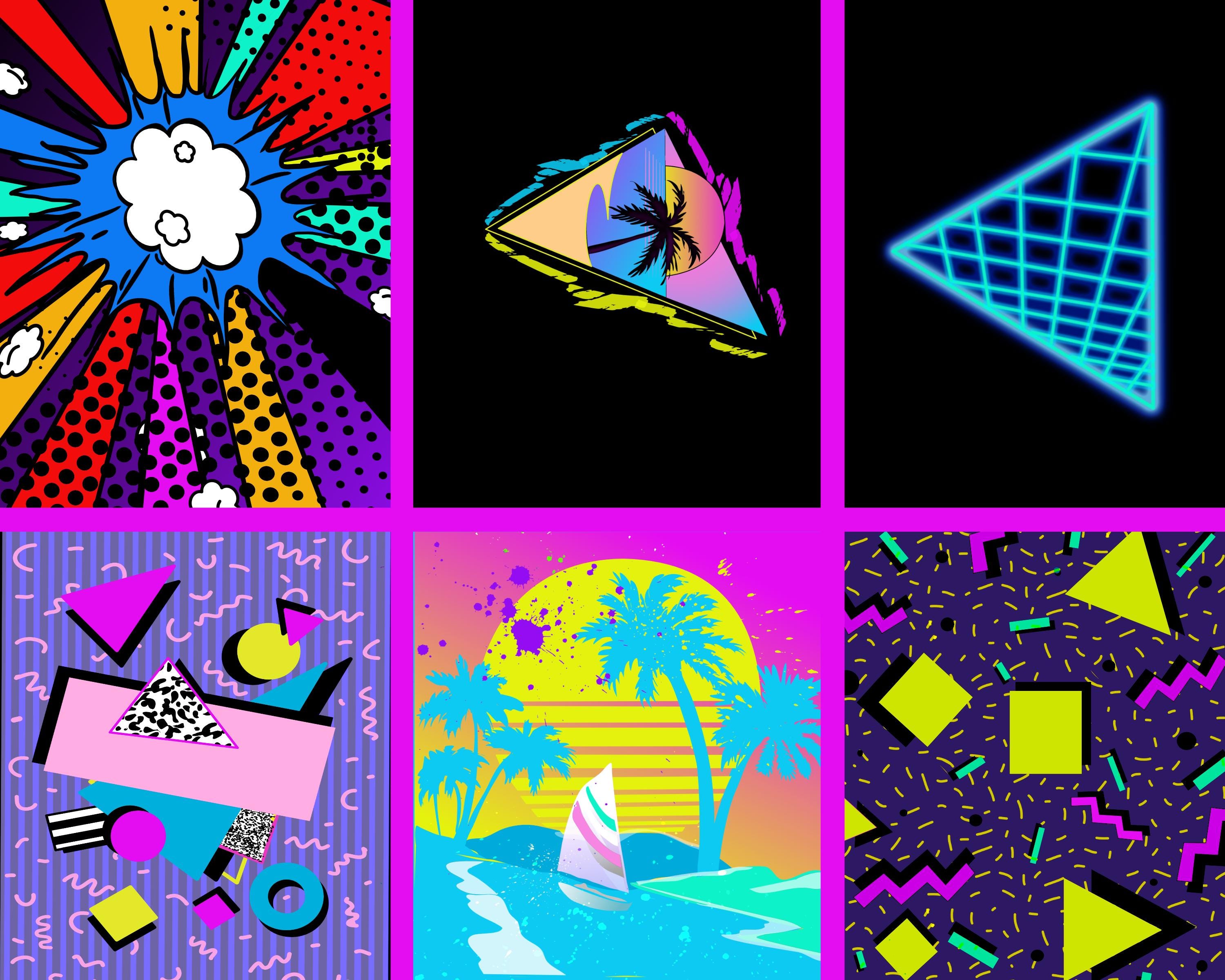 90s Digital Paper Pack 300 Ppi 1980s 1990s Retro Vintage Backgrounds ...