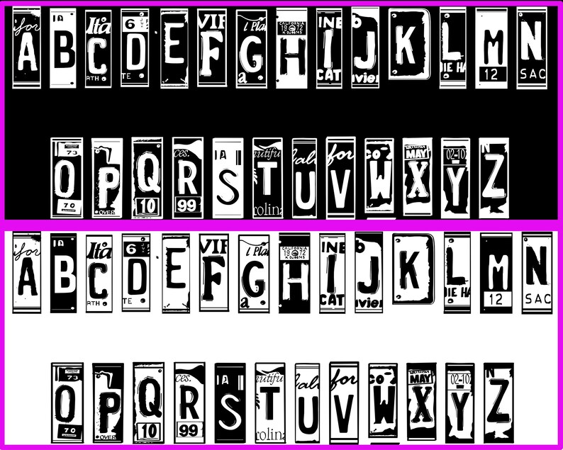 State Plates 2 .OTF License Plate Fonts and Png/eps/svg License Plate ...