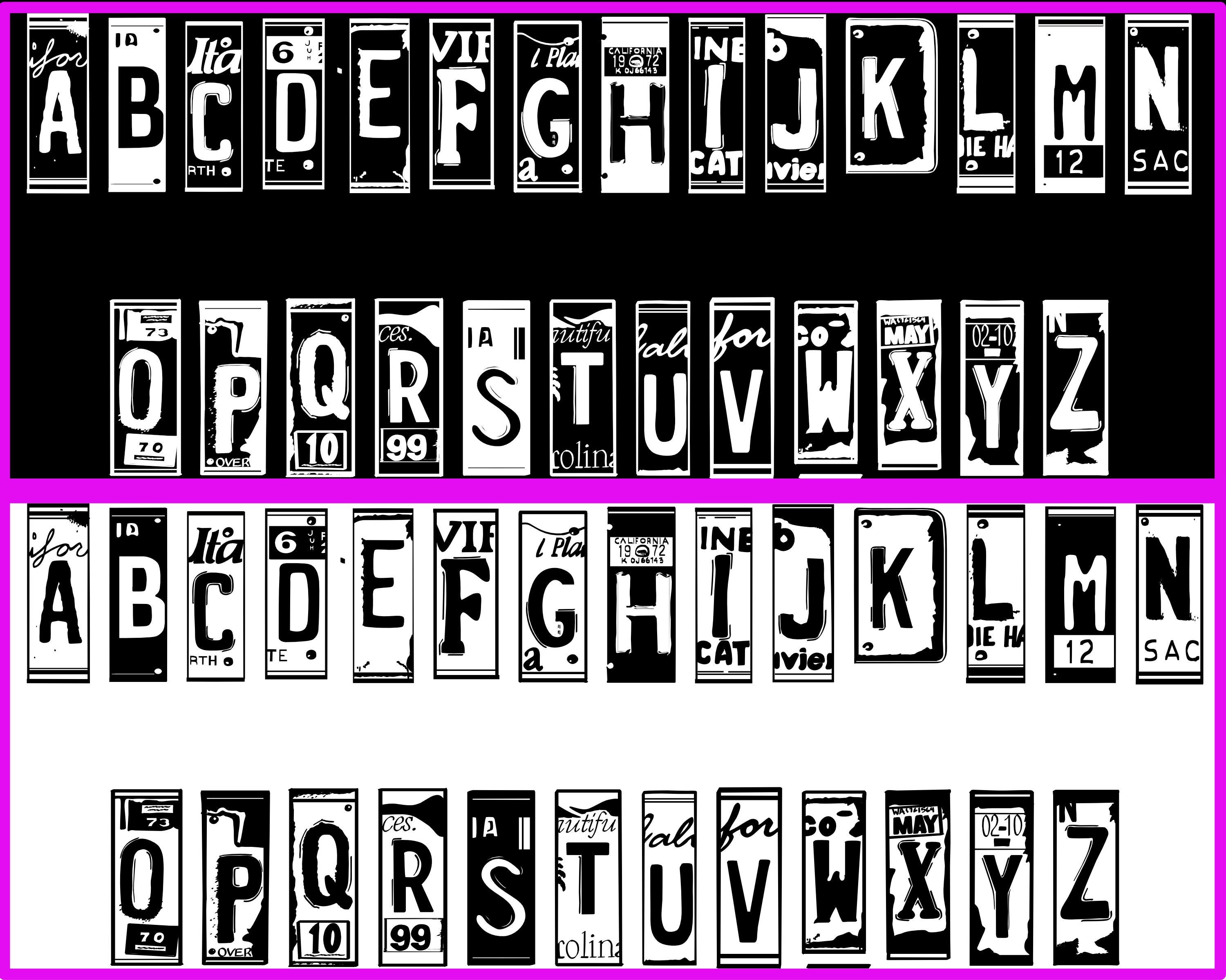 State Plates 2 .OTF License Plate Fonts and Png/eps/svg License Plate ...