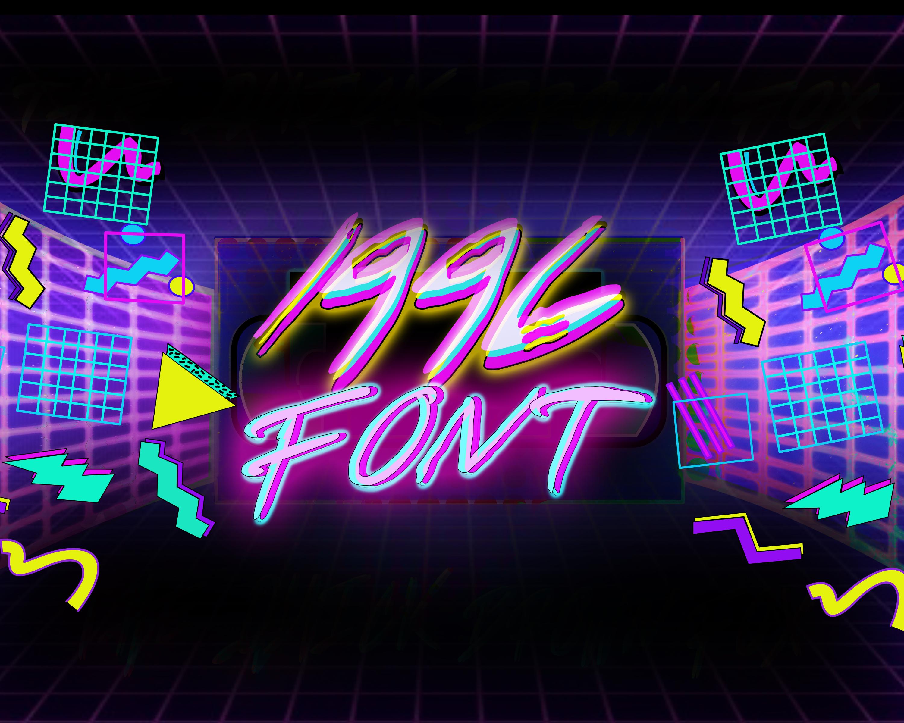 1996 Font - Hand Written Retro Vintage Script Fonts Lettering Happy ...