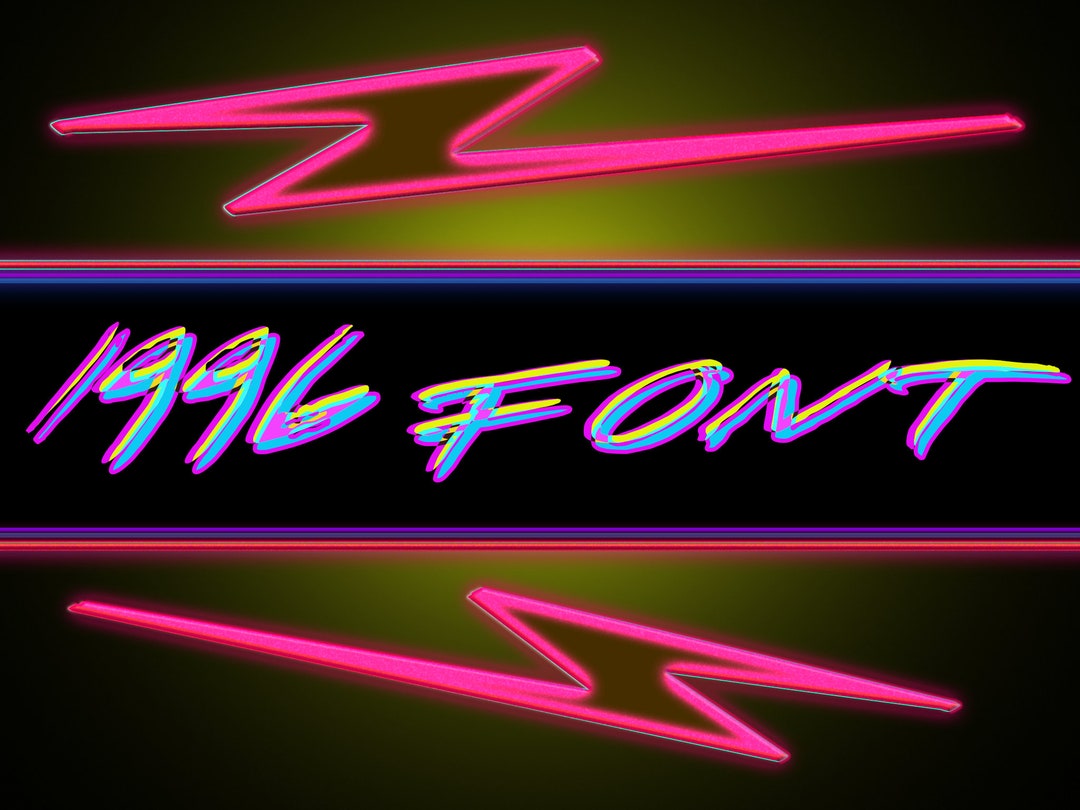 1996 Font Hand Written Retro Vintage Script Fonts Lettering Happy Cute ...