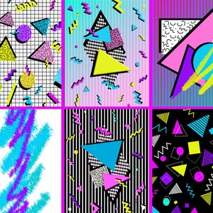 90s Digital Paper Pack 300 Ppi 1980s 1990s Retro Vintage Backgrounds ...