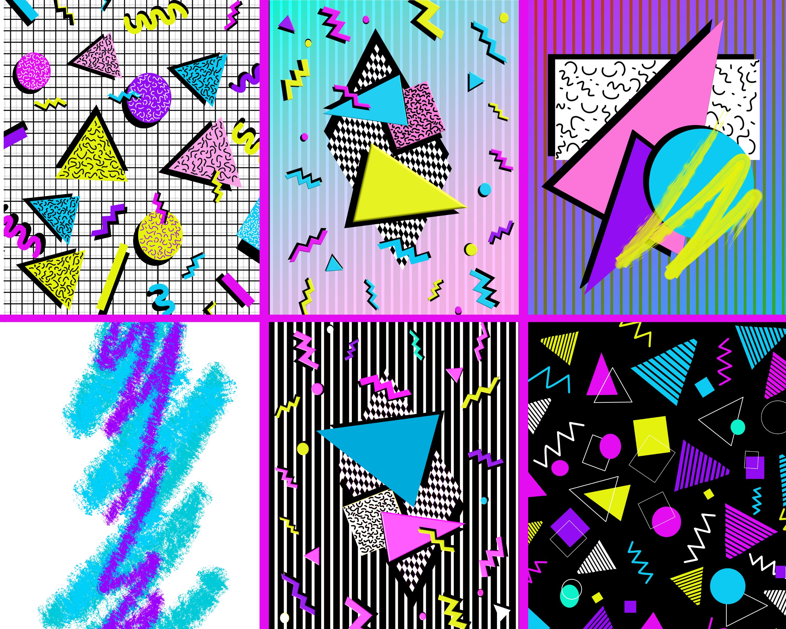 90s Digital Paper Pack 300 Ppi 1980s 1990s Retro Vintage Backgrounds ...