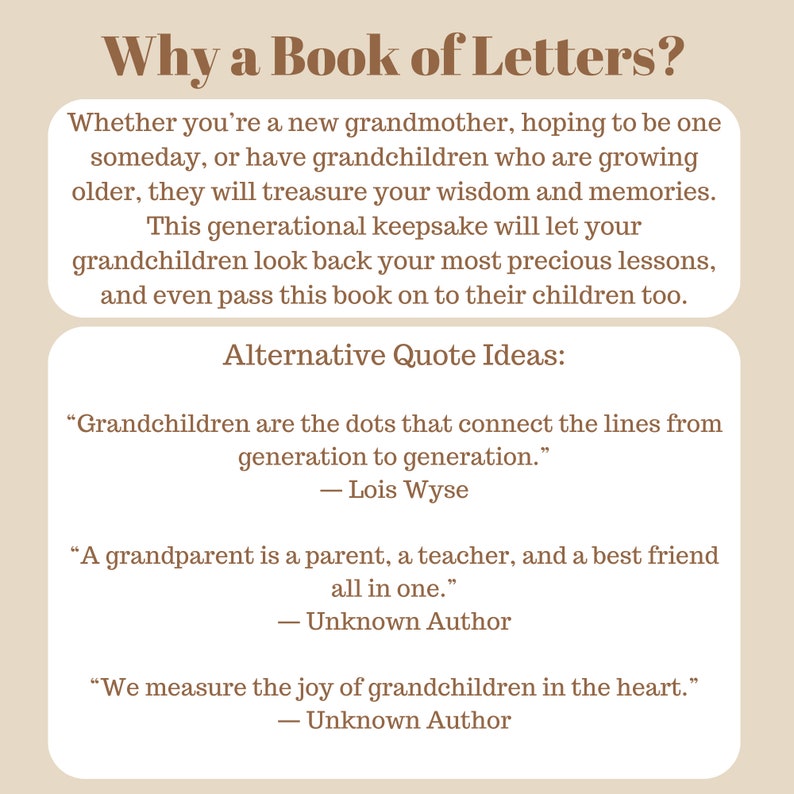 Letters to My Grandchildren Grandma Journal, Personalized Keepsake ...