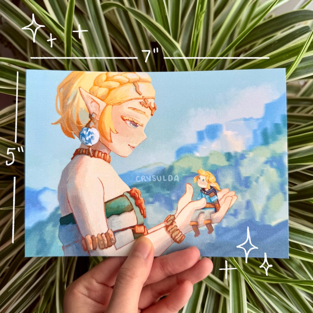 Zelda & Link Art Print | Legend of Zelda | Tears of the Kingdom | 5" X ...