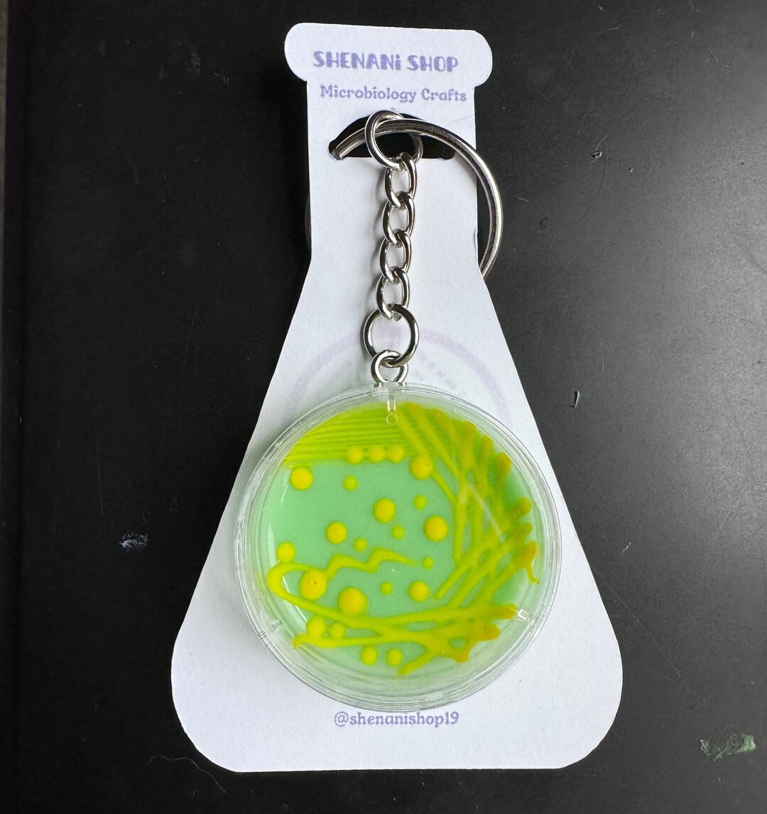 Mycobacterium LJ Agar Petri Dish Keychain: Handmade Microbiology Gift ...